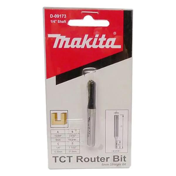 Makita ROUTER BIT STRAIGHT 1/4inx 6mm