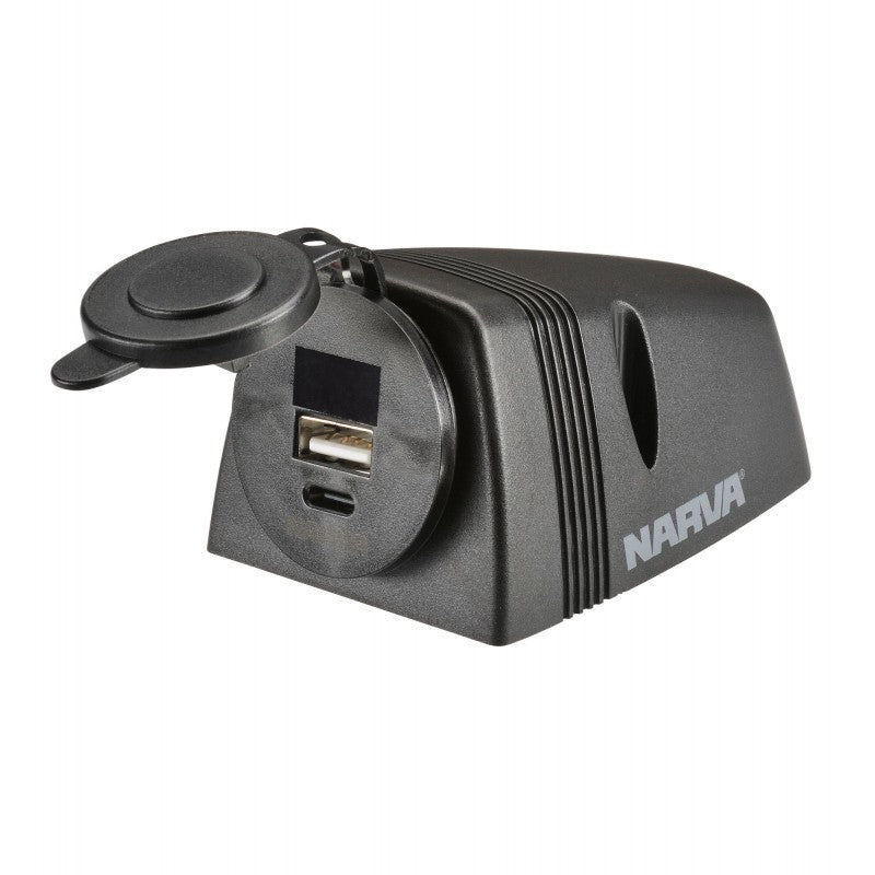 NARVA Heavy Duty Surface Mount Dual Usb/Usb C Socket