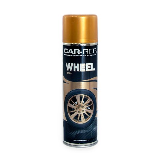 CAR-REP AEROSOL WHEEL PAINT GOLD ACRYL 500ML