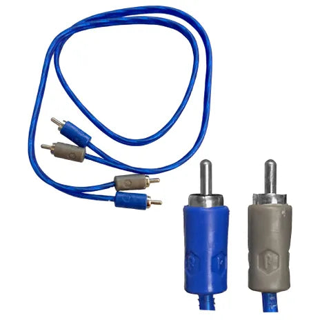 Raptor Rca Lead Neon Blue 1 Metre 2 To 2 Rca