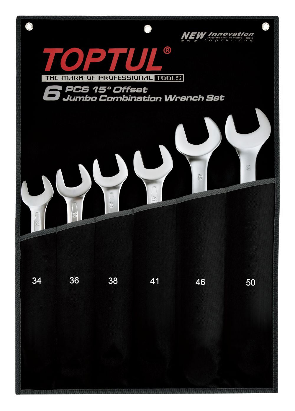 Toptul Wrench Comb ROE Set 6Pc 34mm to 50mm