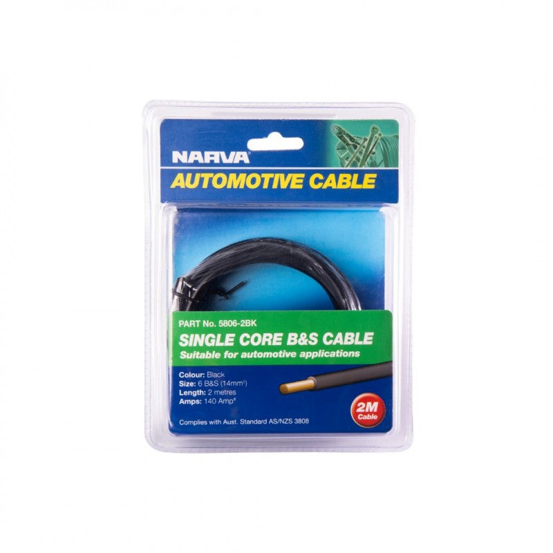 Narva BATTERY CABLE 6B&S 140A 2M BLACK