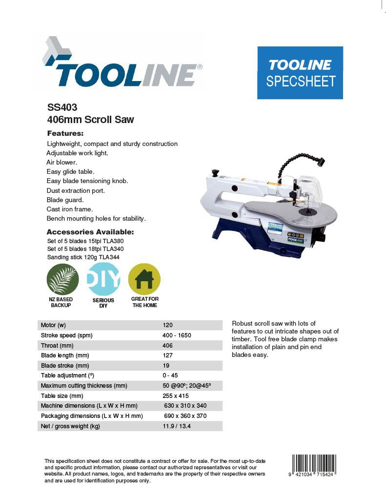 Tooline SS403 Scroll Saw