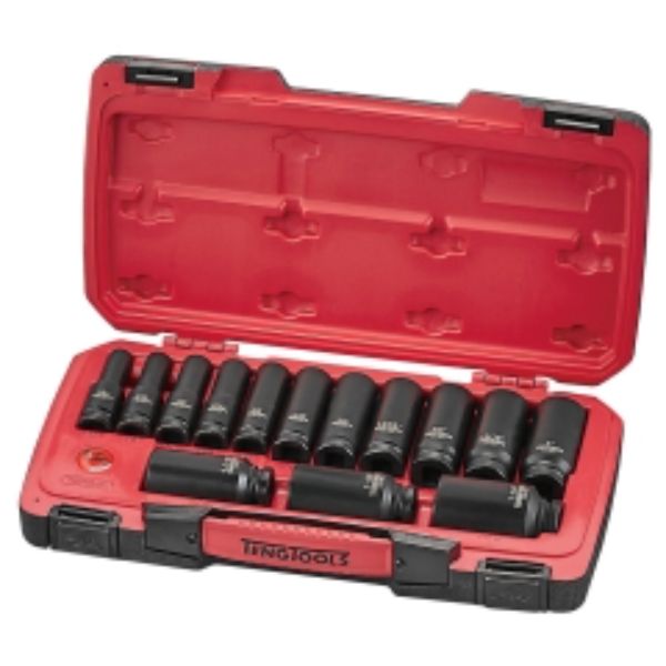 Teng 18Pc 1/2in Dr. Af Deep Impact Socket Set 6-Pnt