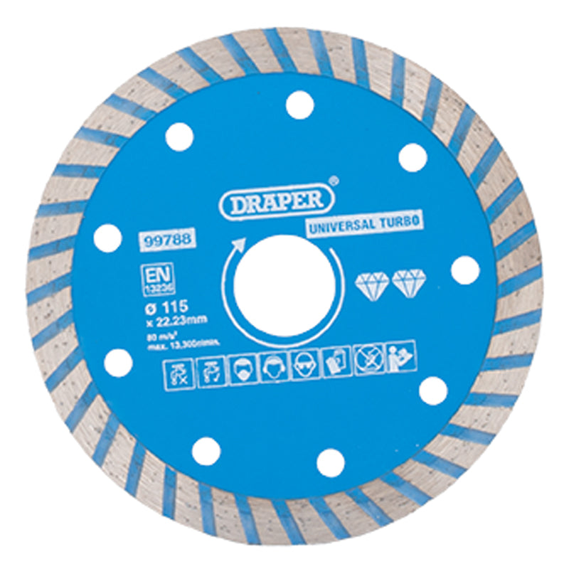 DRAPER #99788 TURBO RIM DIAMOND BLADE - 115mm