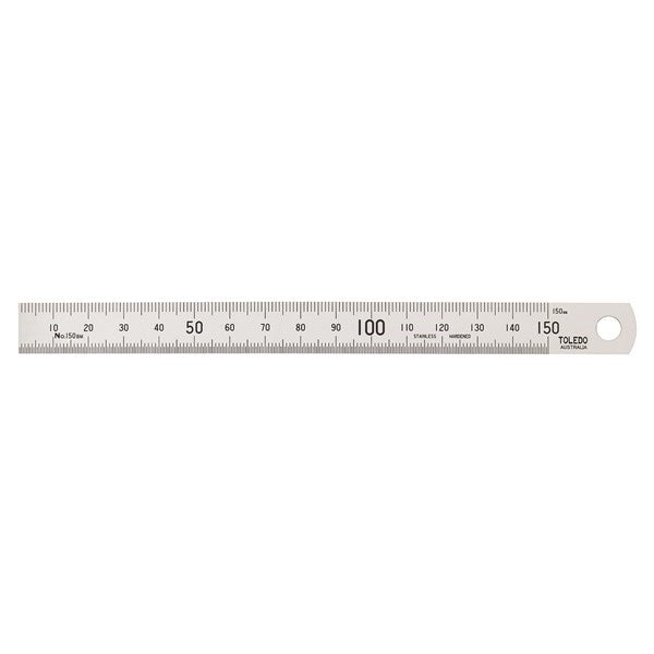 Toledo Stainless Steel Single Sided Rule Metric - 150mm