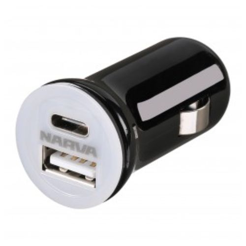 Narva Usb + Usb-Type-C Flush Mount 12V Adaptor